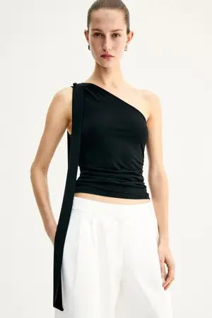H&m Draped One-shoulder Top