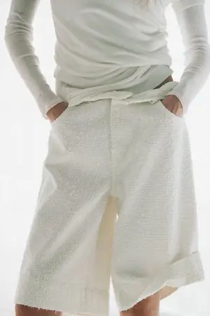 H&m Textured Twill Bermuda Shorts