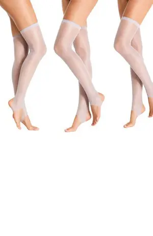 LECHERY® 3-pack Fashion Stirrup Thigh High Stockings - Grey