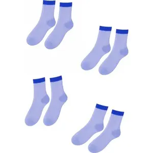 LECHERY® 6-pack Glossy Sheer Fashion Knee-highs - Blue