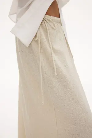 H&m Crinkled Drawstring Midi Skirt