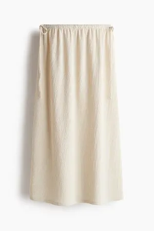 H&m Crinkled Drawstring Midi Skirt