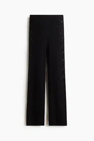 H&m Crochet-look Viscose Knit Trousers