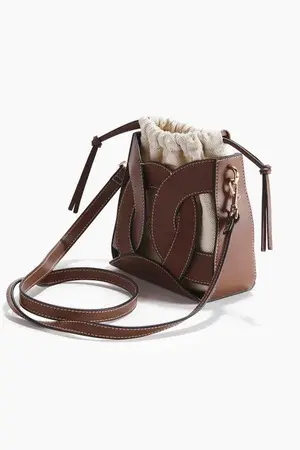 H&m Crossbody Bucket Bag With Drawstring Pouch
