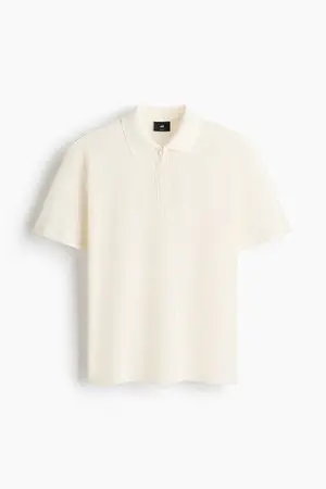 H&M Regular Fit Hole-knit Polo Shirt