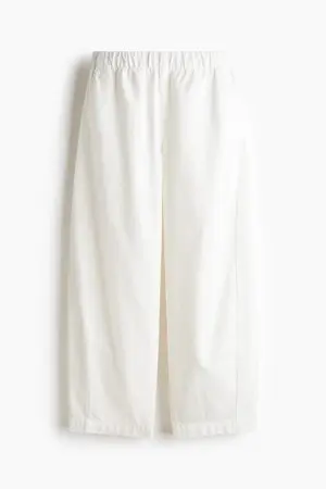 H&m Denim Barrel Trousers - Ivory