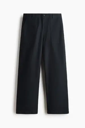 H&m Relaxed Fit Twill Trousers - Black