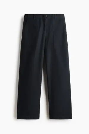 H&m Relaxed Fit Twill Trousers - Black
