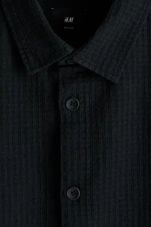 H&m Relaxed Fit Linen-blend Shirt - Black