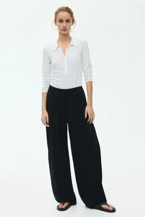 H&m Balloon Drawstring Trousers - Black
