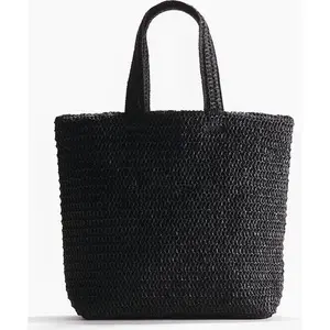 H&m Straw Tote Bag - Black