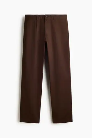 H&m Relaxed Fit Cotton Twill Chinos - Brown