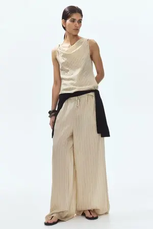 H&m Asymmetric Cowl-neck Sleeveless Top
