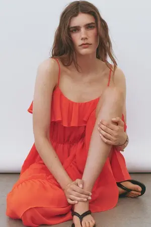 H&m Flounced Strappy Dress