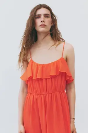 H&m Flounced Strappy Dress