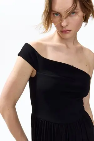 H&m Off-the-shoulder Jersey Midi Dress