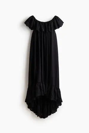 H&m Broderie Anglaise Off-the-shoulder Midi Dress