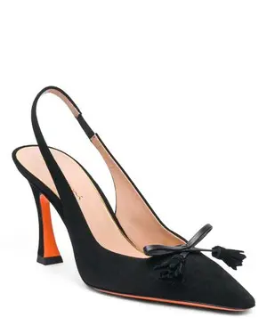 Santoni Suede High-heel Slingback