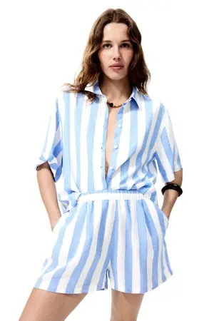 H&m Oversized Linen-blend Shirt