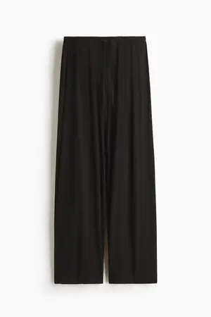 H&m Jersey Drawstring Wide-leg Trousers - Black