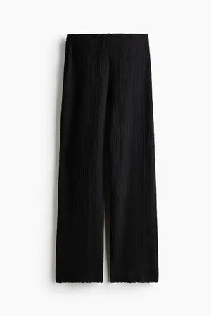 H&m Textured Jersey Straight Leg Trousers
