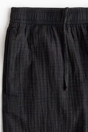 H&m Relaxed Fit Cotton Muslin Shorts With Drawstring