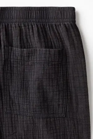 H&m Relaxed Fit Cotton Muslin Shorts With Drawstring