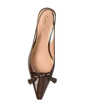 Santoni Patent Leather Mid-heel Slingback
