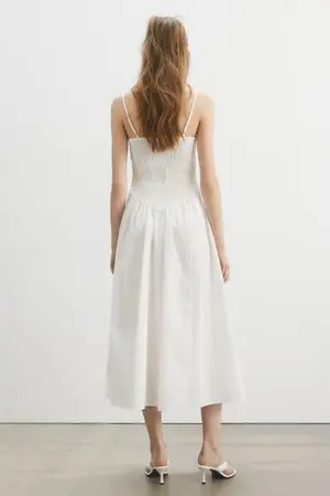 H&m Smocked Flared Maxi Dress