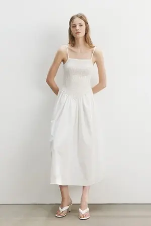 H&m Smocked Flared Maxi Dress