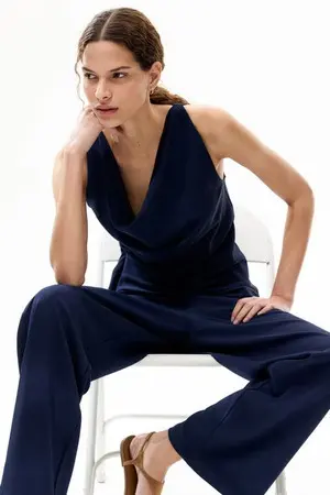 H&m Straight Crêpe Trousers