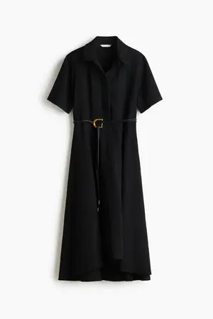 H&m Tie-belt Shirt Dress - Black