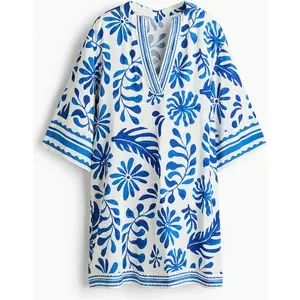 H&m Viscose Tunic Dress - Blue/patterned