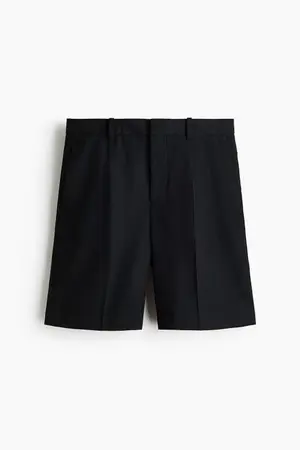 H&m Loose Fit Twill Bermuda Shorts - Black