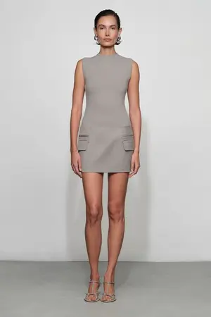 ET OCHS Vander Knit Combo Mini Dress - Dove