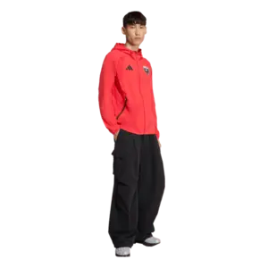 Adidas D.c. United Tiro Travel Full-zip Hooded Windbreaker - Light Red