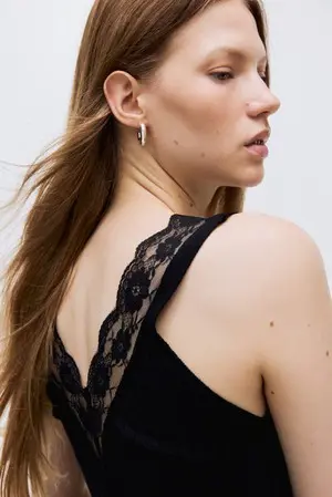 H&m Lace-trimmed Vest Top