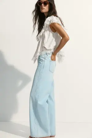 H&m Wide High Waist Jeans