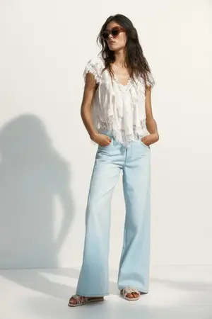 H&m Wide High Waist Jeans