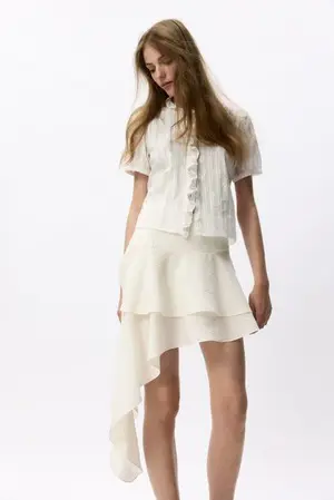 H&m Draped-panel Tiered Skirt
