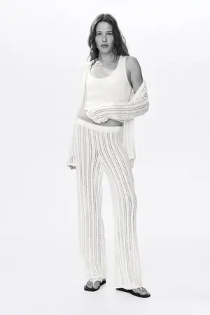 H&m Wide Crochet-look Trousers