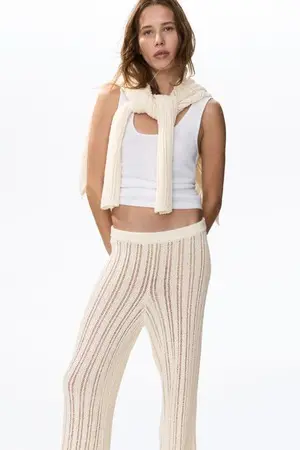 H&m Wide Crochet-look Trousers