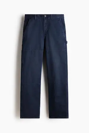 H&m Regular Fit Carpenter Trousers - Dark Blue
