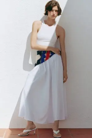 H&m A-line Skirt With Hip Scarf