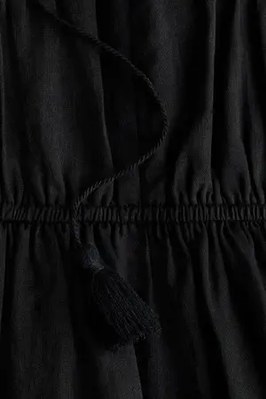 H&m Drawstring Detail Ramie Maxi Dress