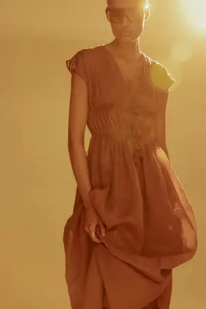 H&m Drawstring-detail Ramie Dress