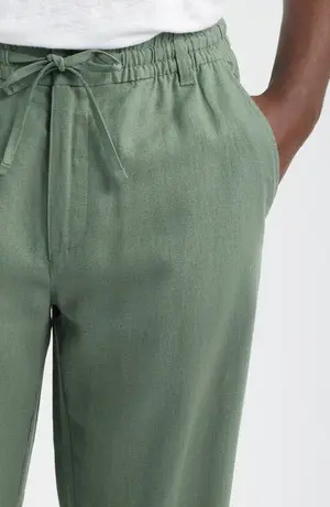 Mack Weldon Straight Leg Linen Blend Drawstring Pants - Cactus