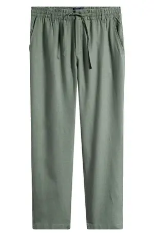 Mack Weldon Straight Leg Linen Blend Drawstring Pants - Cactus