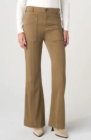 LIVERPOOL Patch Pocket Stretch Cotton Blend Pants - Oak Brown