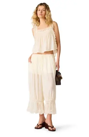 Steve Madden Easten Lace Detail Drawstring Pants
